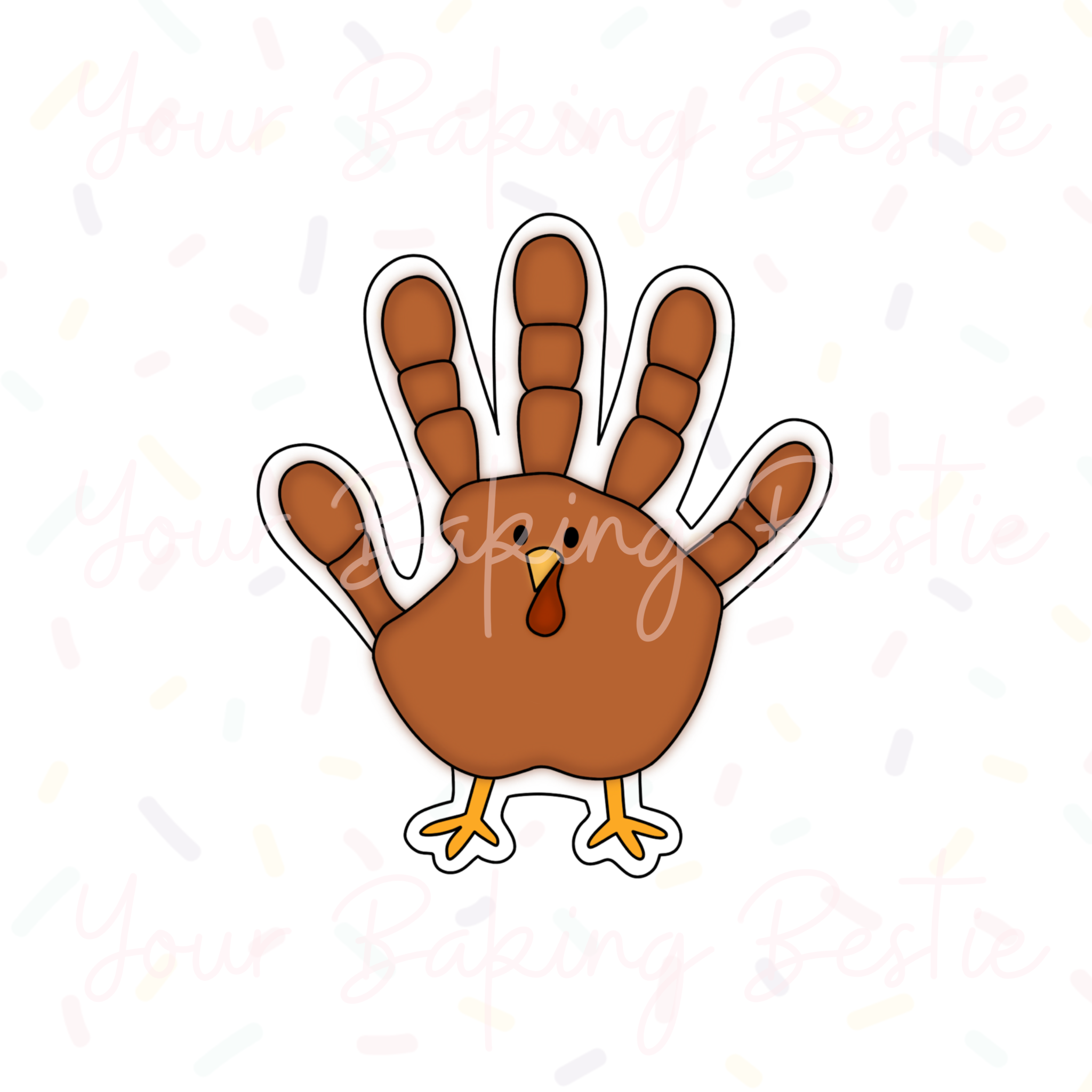 YBB - Hand Turkey - Cookie Cutter – The Cookie Mercantile